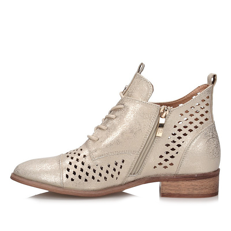Ażurowe wiosenne Botki Potocki 24-12091 GOLD 28321 | Sklep Obuwie ...