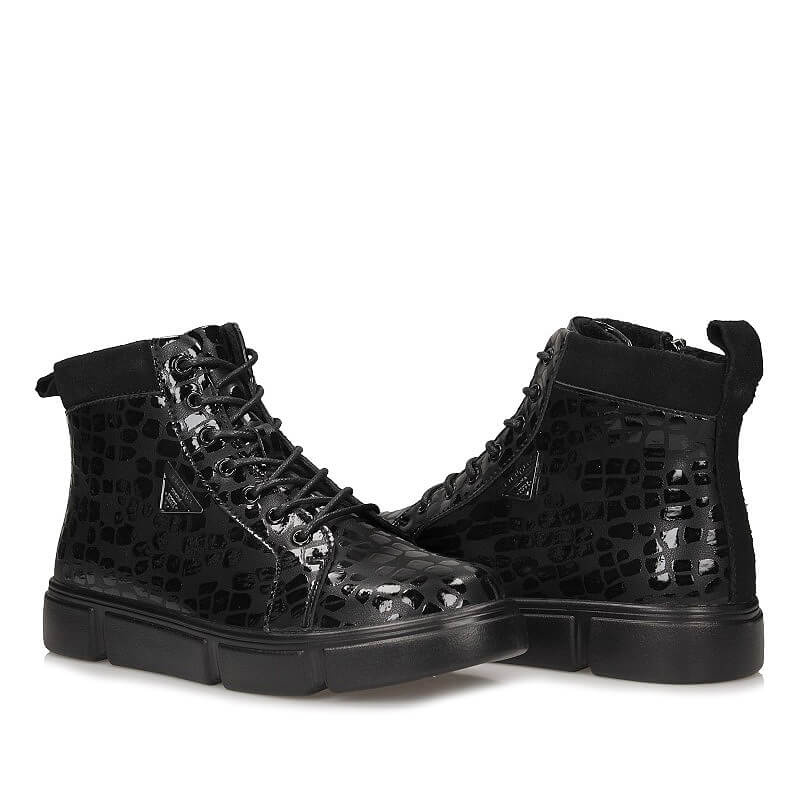 Skórzane Botki na platformie Filippo DBT 4767/23 BK PT 29772 | Sklep ...