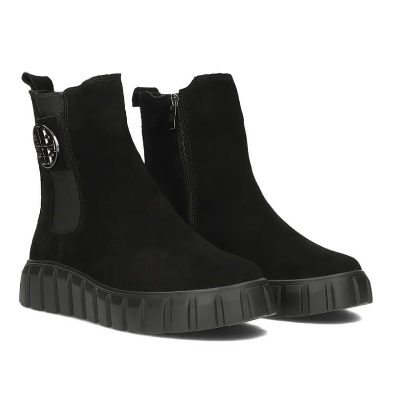 Skórzane Botki na platformie Filippo DBT 4772/23 BK 29771 | Sklep ...